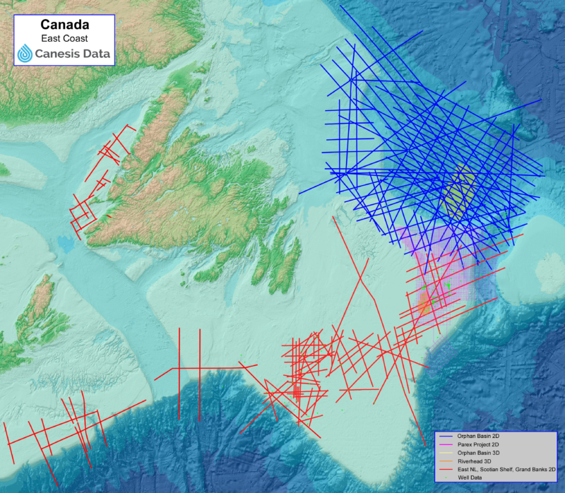 Canada East-Coast - Worldwide seismic and well data packages